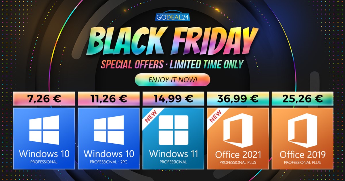Black Friday na Godeal24: Windows 10/11 samo 7 eura - Promo @ Bug.hr