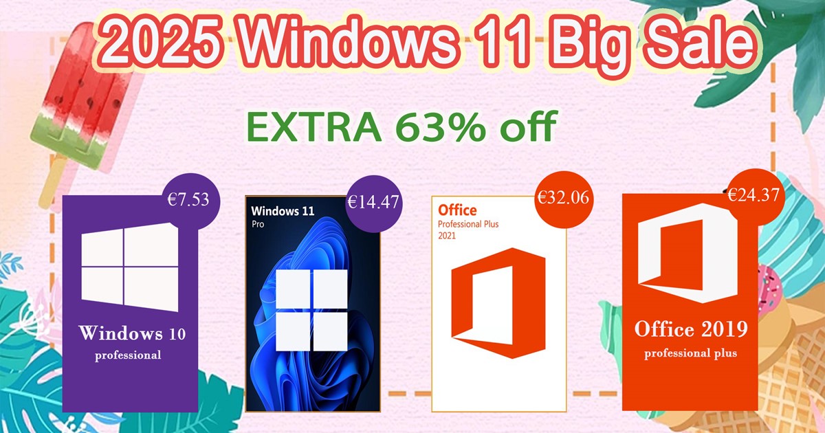 Ljetna ponuda - Windows 11 Pro 14 €, Office 2016 Pro Plus 18 € - Promo @ Bug.hr