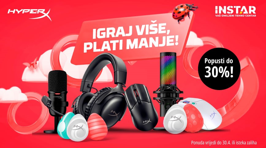 Osvježi gaming setup uz HyperX popuste do 30% u Instaru - Promo @ Bug.hr